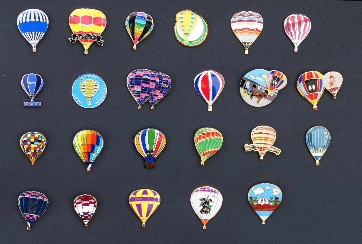 Balloon pins collection - British Balloon Museum & Library